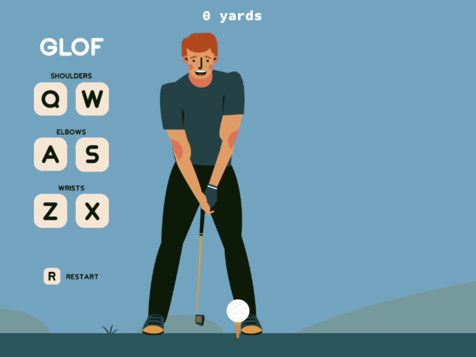 GLOF: Glitchy golf game inspired by QWOP